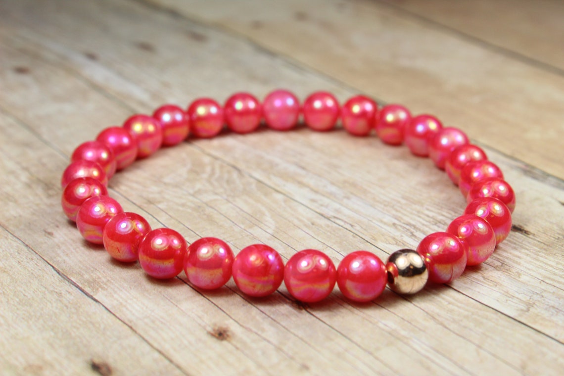 Pink Shell Bracelet Beaded Beach Jewelry Mermaid Inspired 7 - Etsy