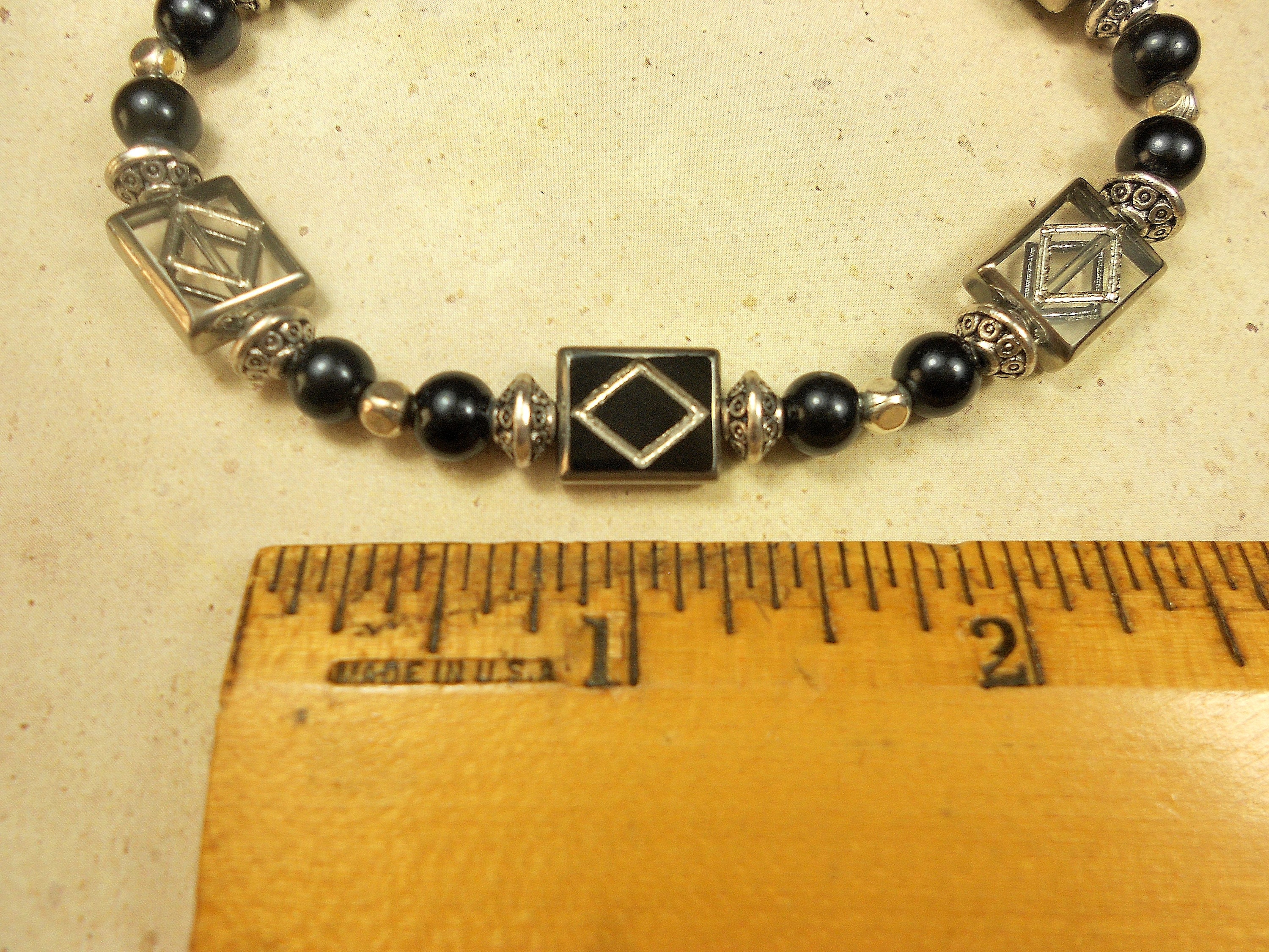 Art Deco Bracelet Geometric Jewelry Black and Silver | Etsy