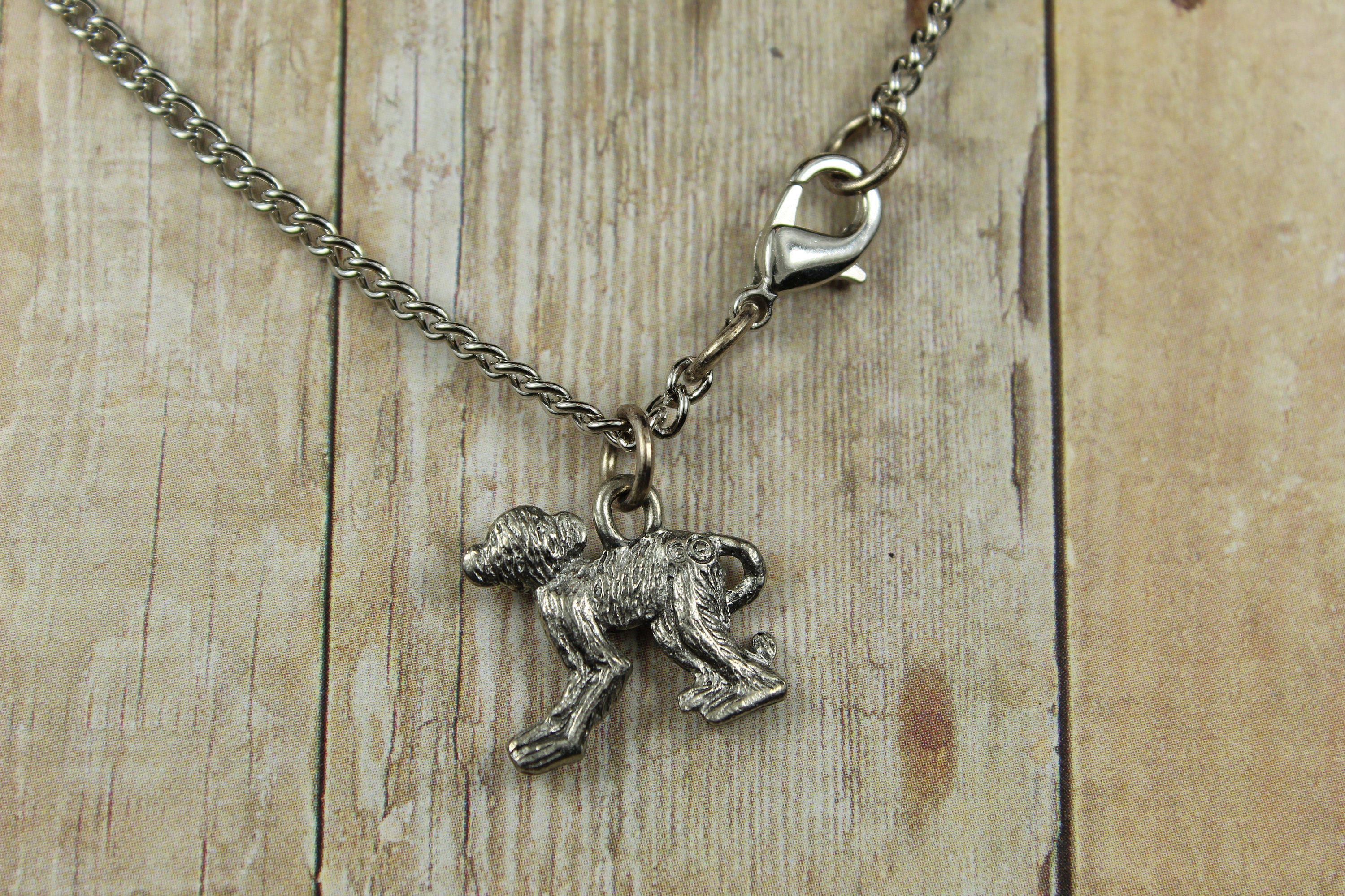 Monkey Necklace, Zookeeper Jewelry, Chimpanzee Charm, Animal Lover ...