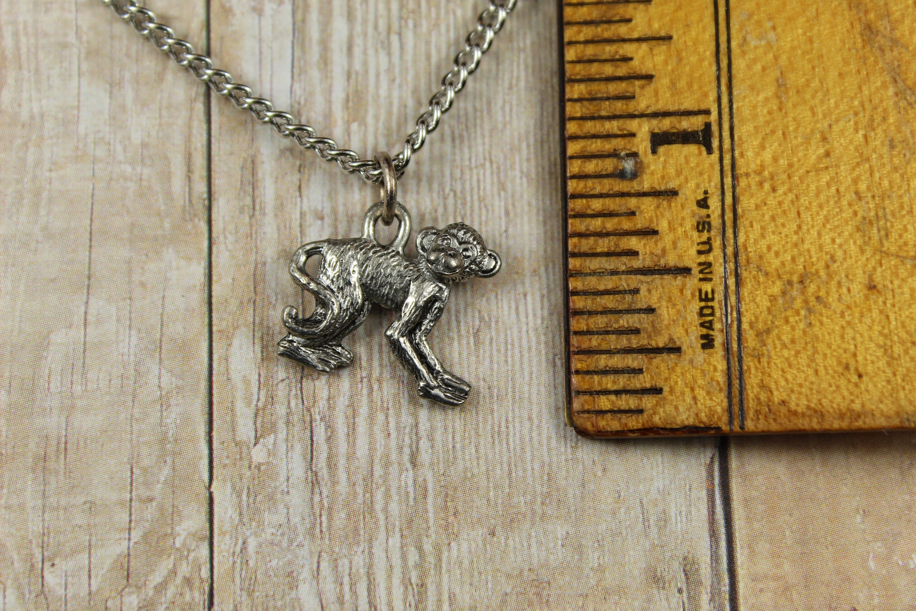 Monkey Necklace, Zookeeper Jewelry, Chimpanzee Charm, Animal Lover ...