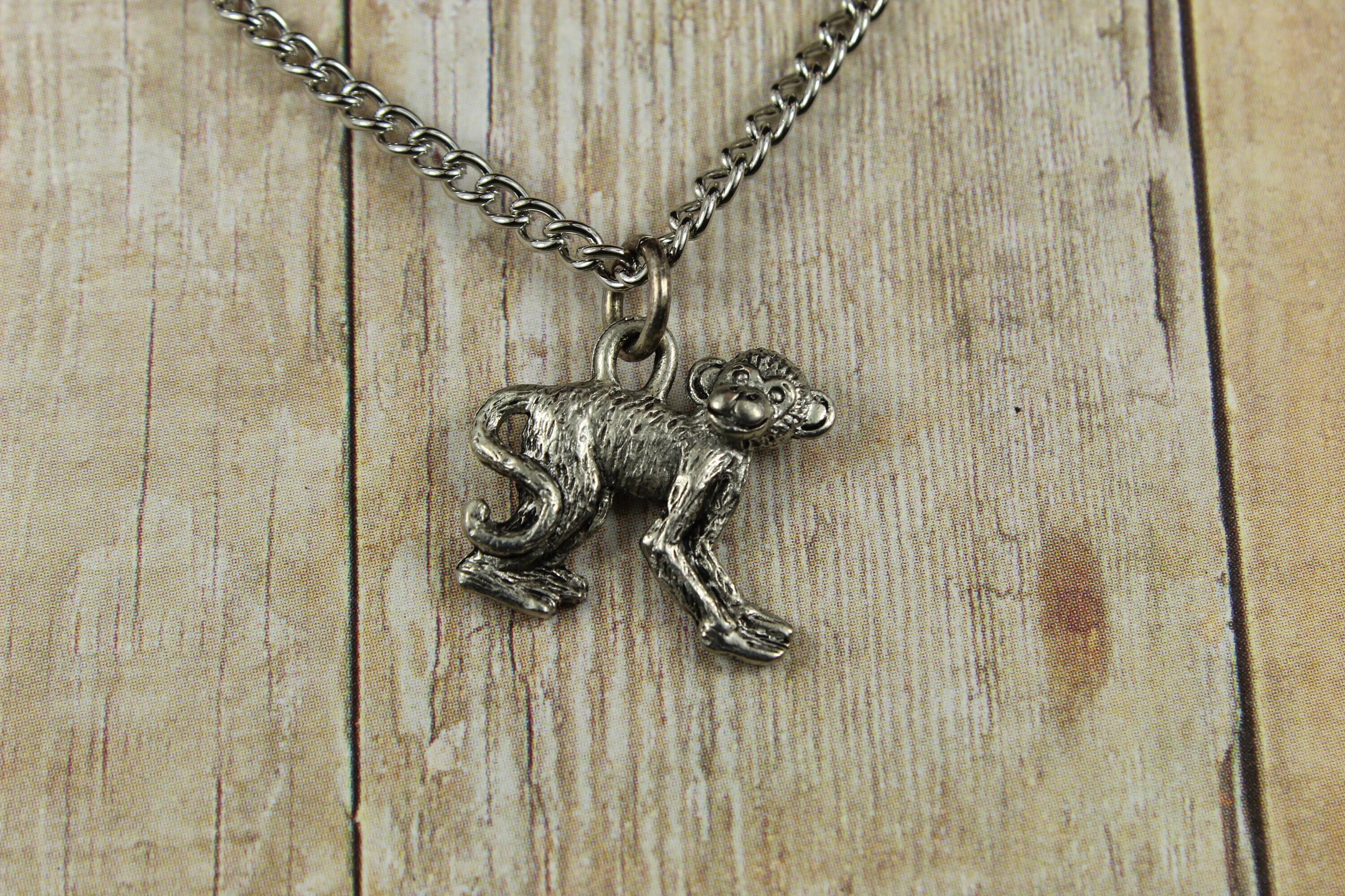 Monkey Necklace, Zookeeper Jewelry, Chimpanzee Charm, Animal Lover ...