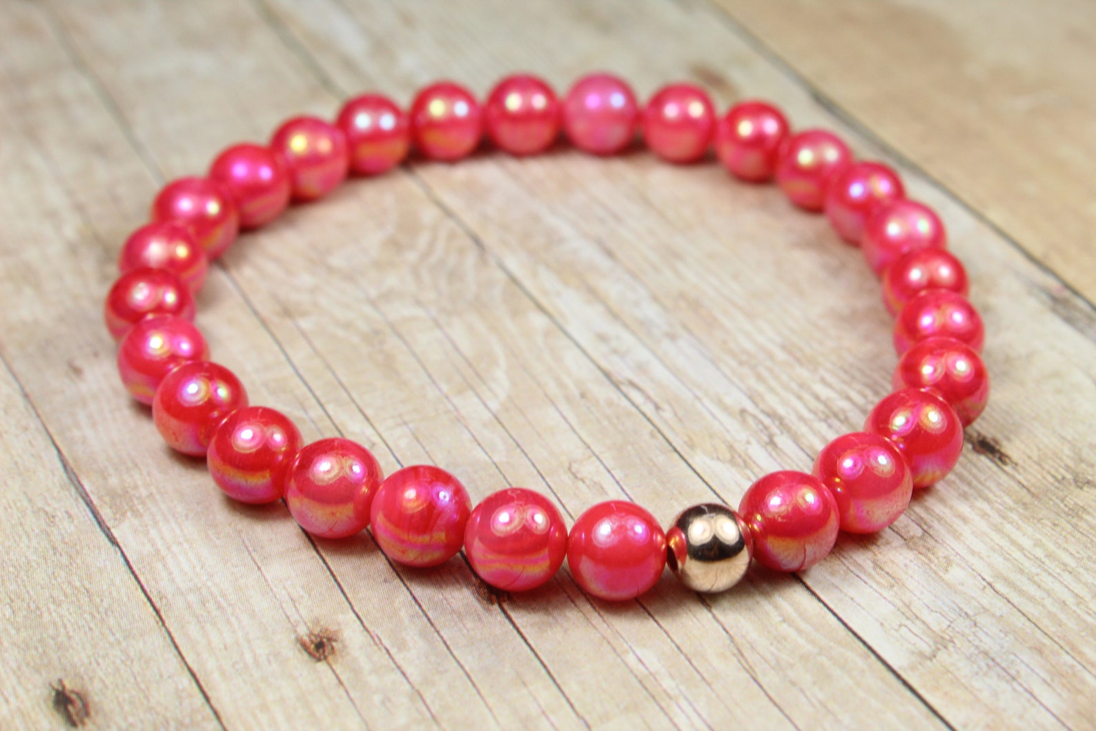 Pink Shell Bracelet, Beaded Beach Jewelry, Mermaid Inspired, 7 1/4 ...