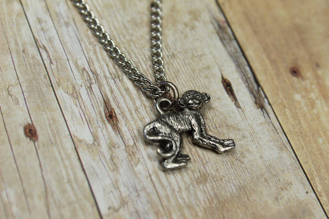 Monkey Necklace Zookeeper Jewelry Chimpanzee Charm Animal | Etsy