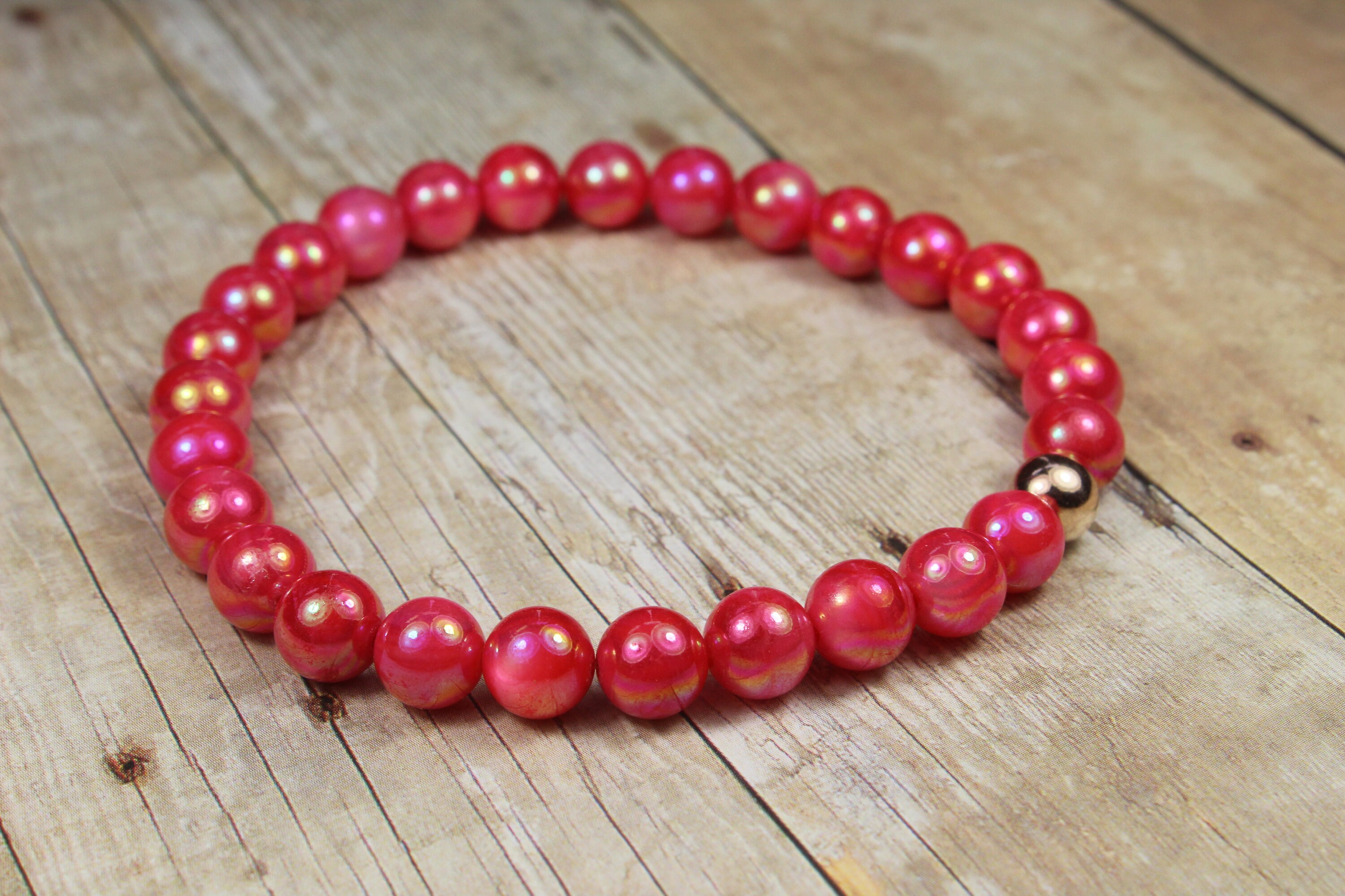 Pink Shell Bracelet, Beaded Beach Jewelry, Mermaid Inspired, 7 1/4 ...