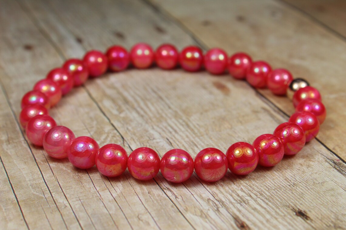 Pink Shell Bracelet Beaded Beach Jewelry Mermaid Inspired 7 - Etsy