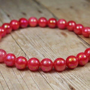 Pink Shell Bracelet, Beaded Beach Jewelry, Mermaid Inspired, 7 1/4 ...