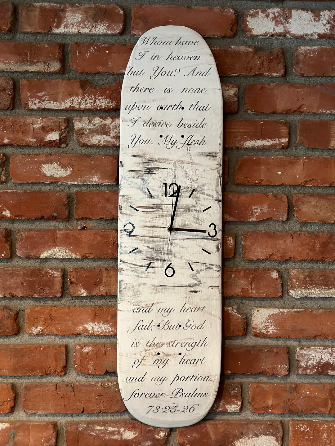 CUSTOM Skateboard Clock Bible Verse (pick Your Verse), Quarter Till ...