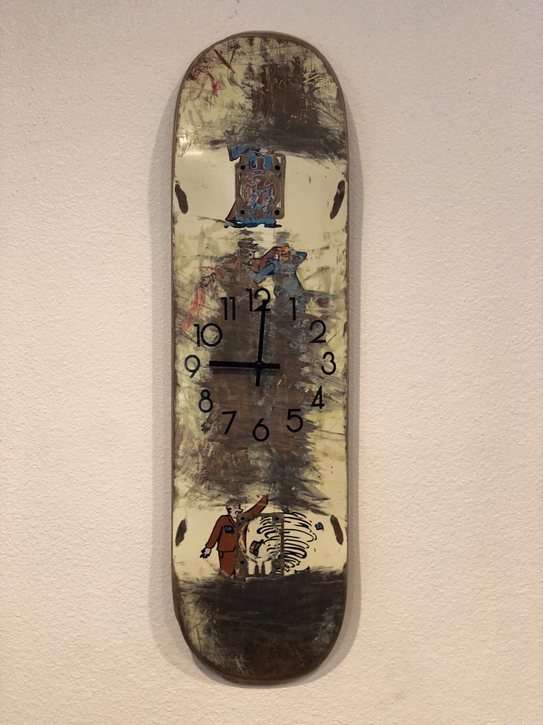 Salvage Passport Skateboard Clock - Etsy