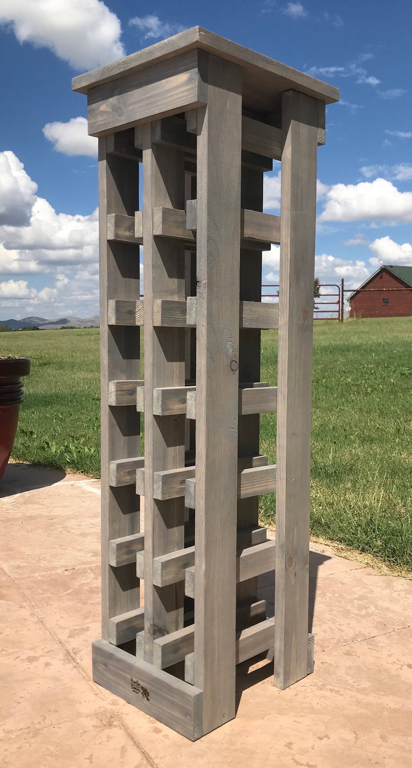 Standing Wood Wine Rack 12 Bottle OR 6 Bottle - Etsy