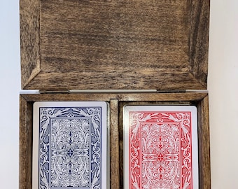 Wooden Playing Card Box for 2 Decks of Playing Cards - Etsy