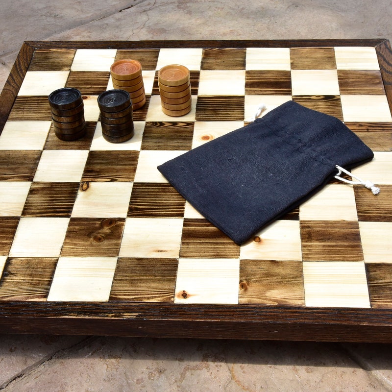 Wood Checker Board - Etsy