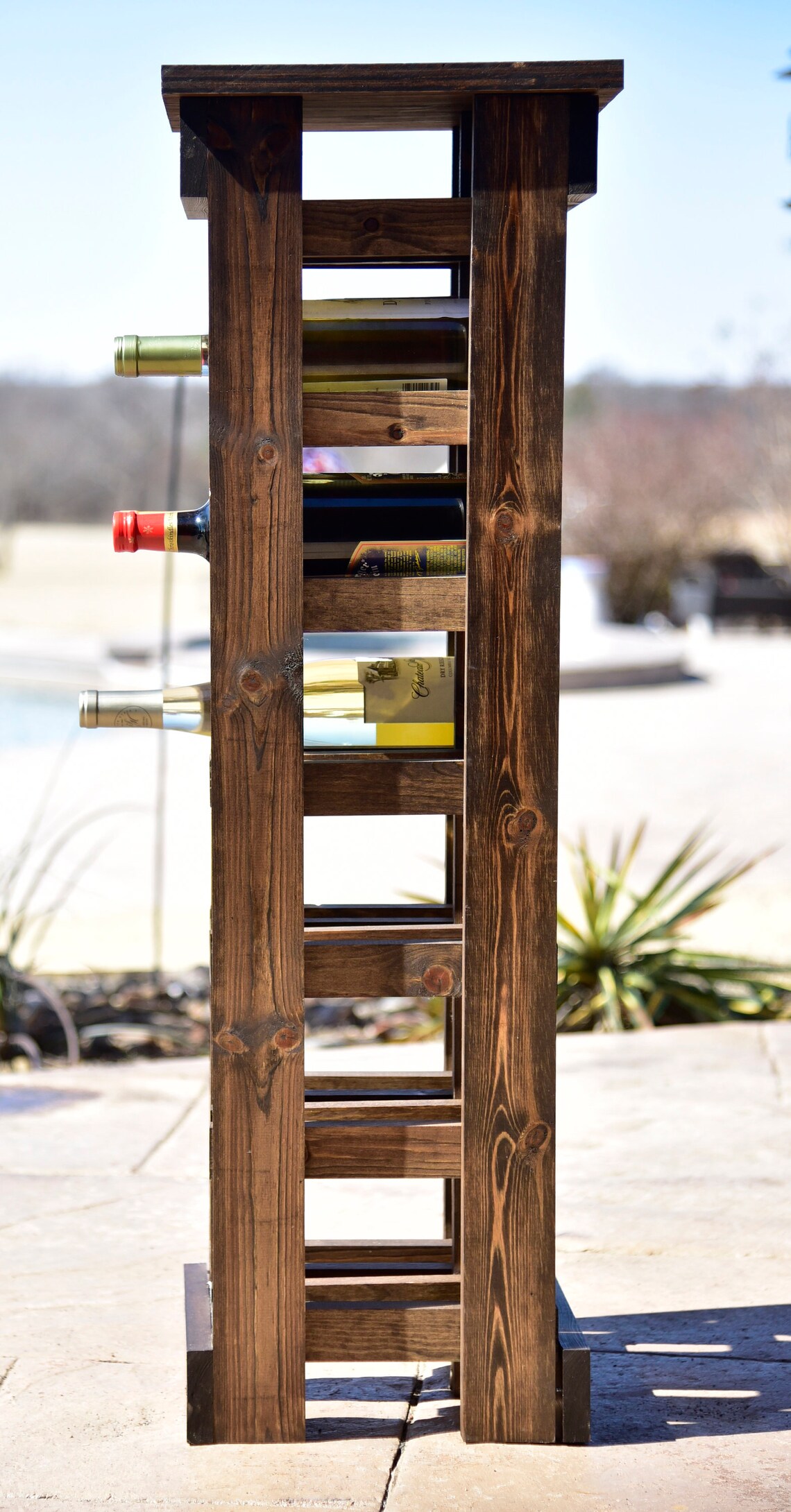 Standing Wood Wine Rack 12 Bottle OR 6 Bottle - Etsy