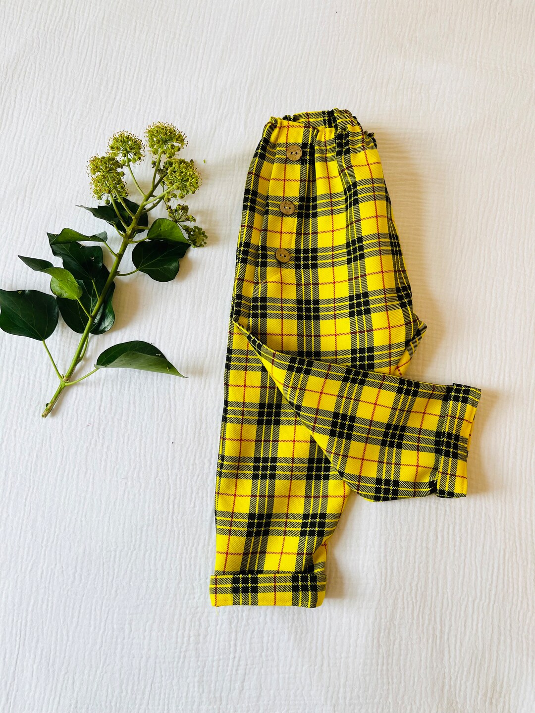 Kids Yellow Tartan Trousers Unisex Trousers Baby Trousers - Etsy