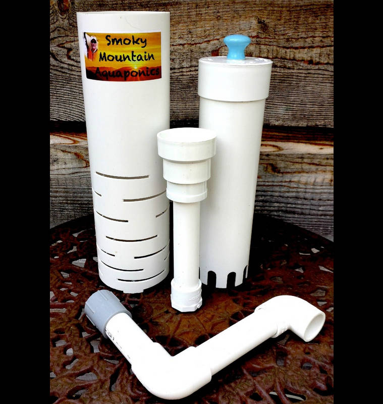 Six Aquaponics Fail Safe 12" Bell Siphon Kits, IBC Grow Bed W 1 Clear ...