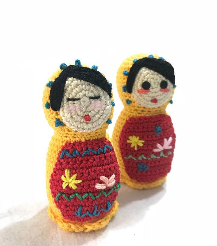 Crochet Matryoshka Doll Pattern: Easy Amigurumi Russian Doll Keychain ...