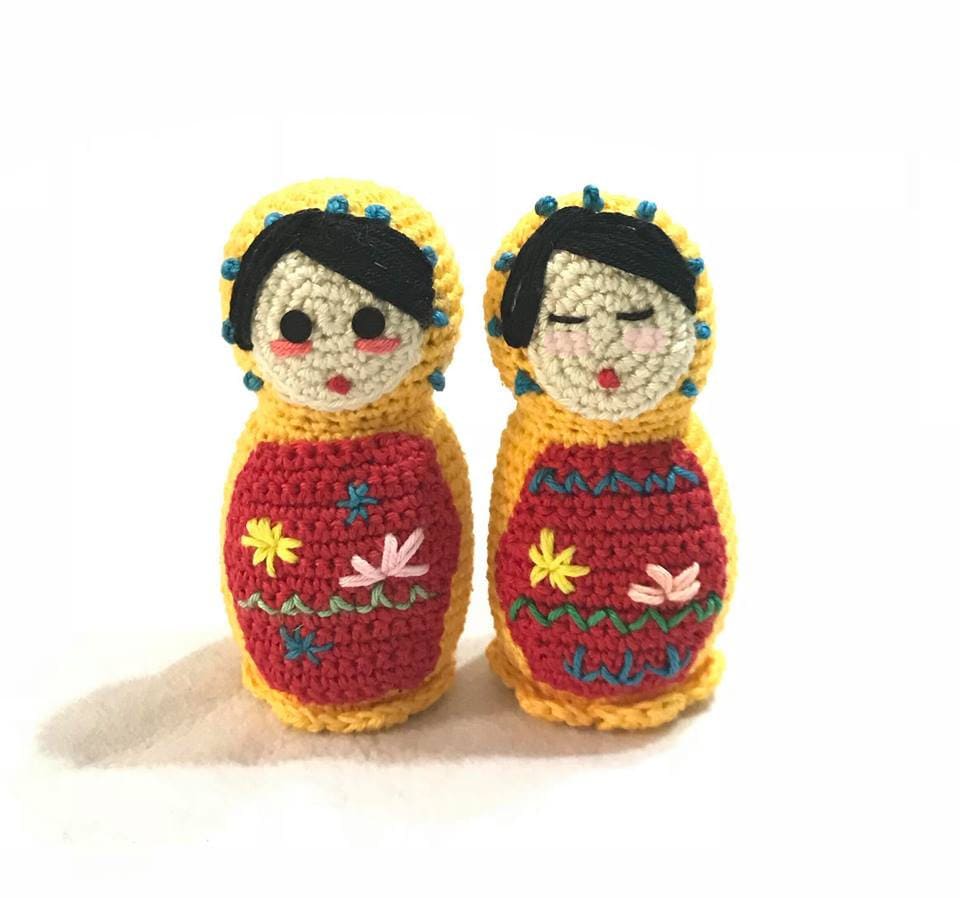 Crochet Matryoshka Doll Pattern: Easy Amigurumi Russian Doll Keychain ...