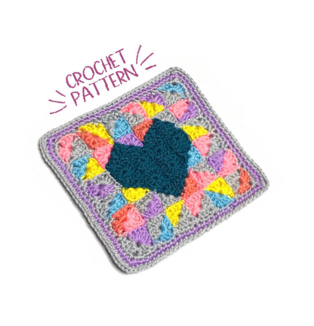 Crochet Coaster Pattern, Pixel Heart Crochet Pattern, Easy DIY Coaster ...