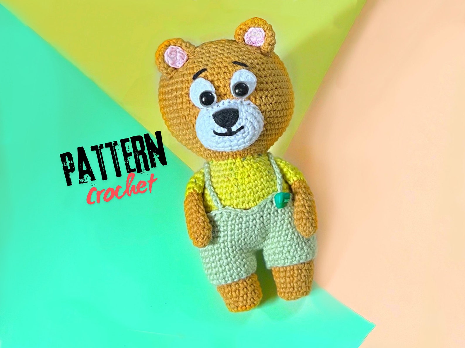 AMIGURUMI CROCHET Bear Pattern, Crochet Toy Pattern, Crochet Teddy Bear ...