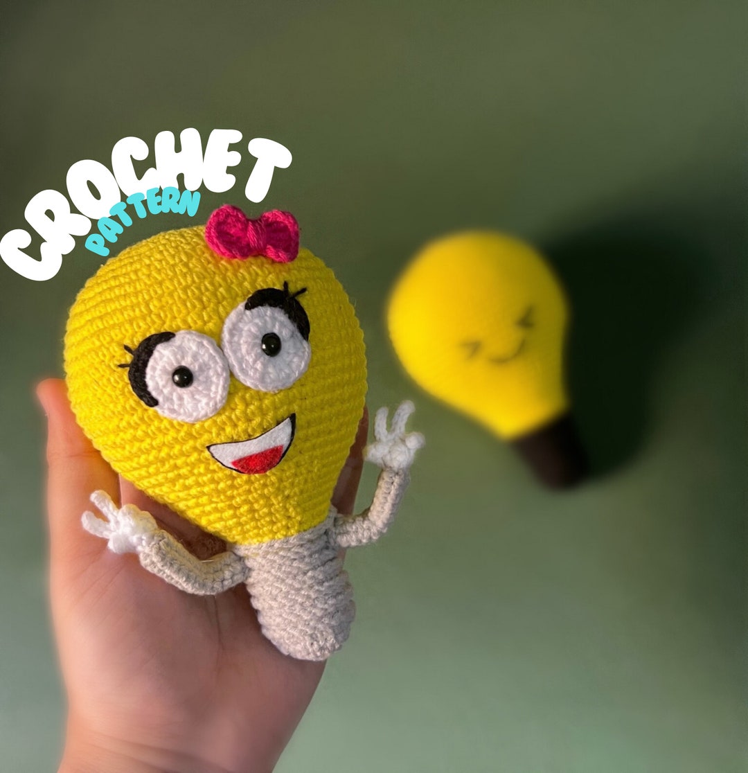 Crochet Bulb Amigurumi Pattern, Easy Toy Pattern, V Sign Amigurumi ...