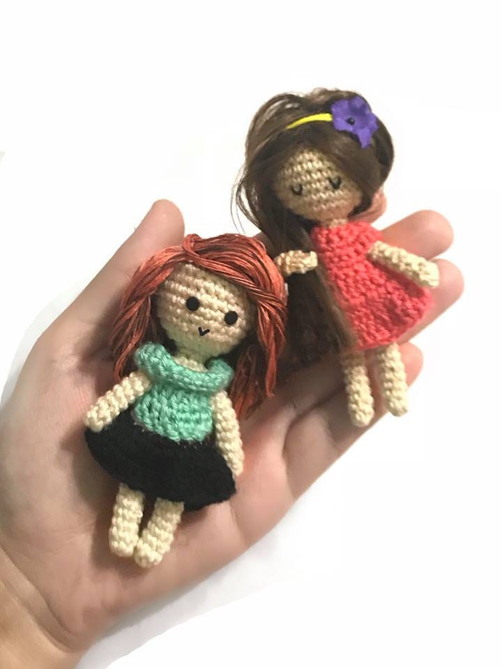 Crochet Mini Doll Pattern: Amigurumi Base Doll With 2 Outfits, Keychain ...