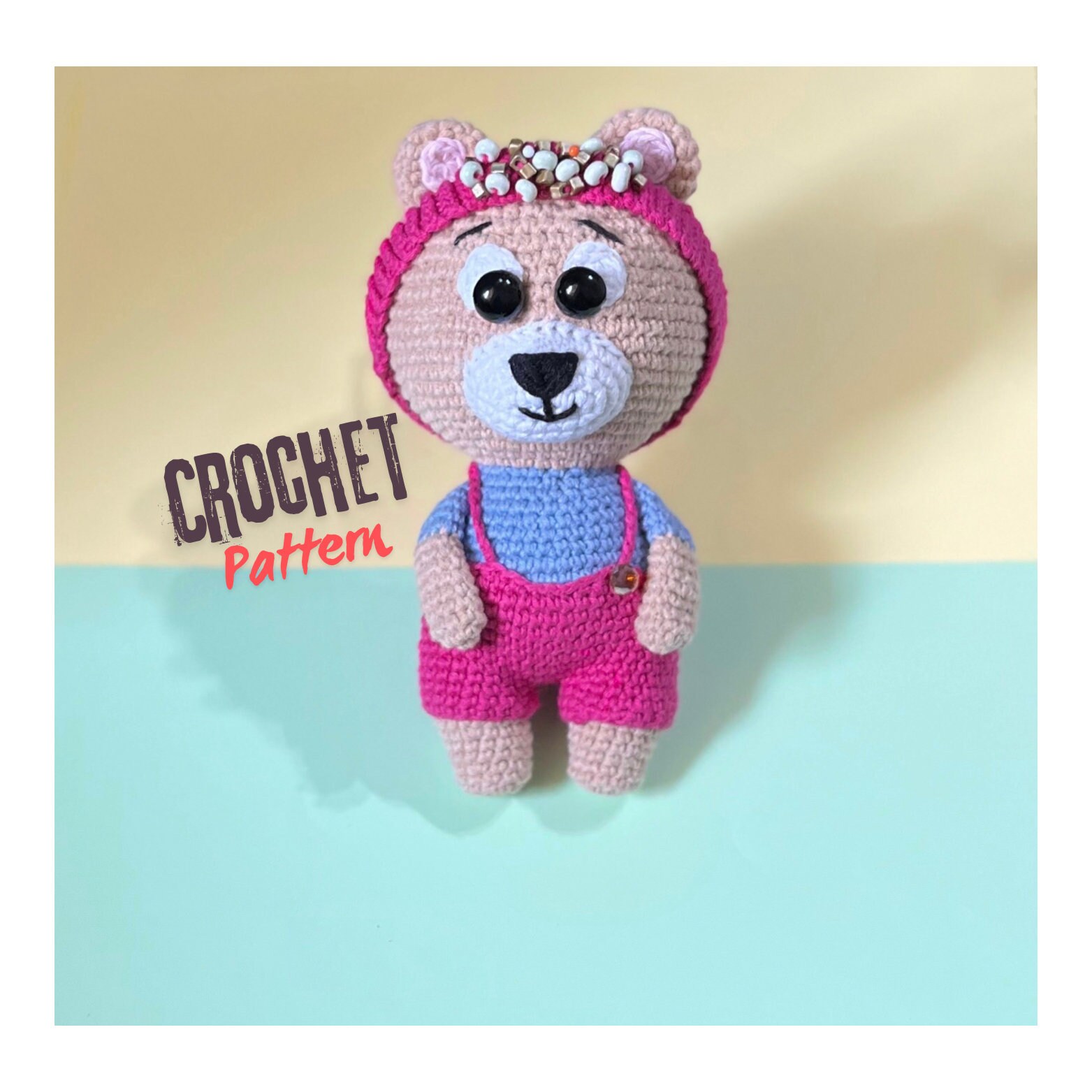AMIGURUMI CROCHET Bear Pattern, Crochet Toy Pattern, Crochet Teddy Bear ...