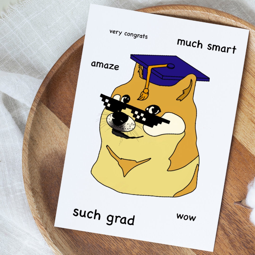 Doge Graduation Card Meme - Etsy