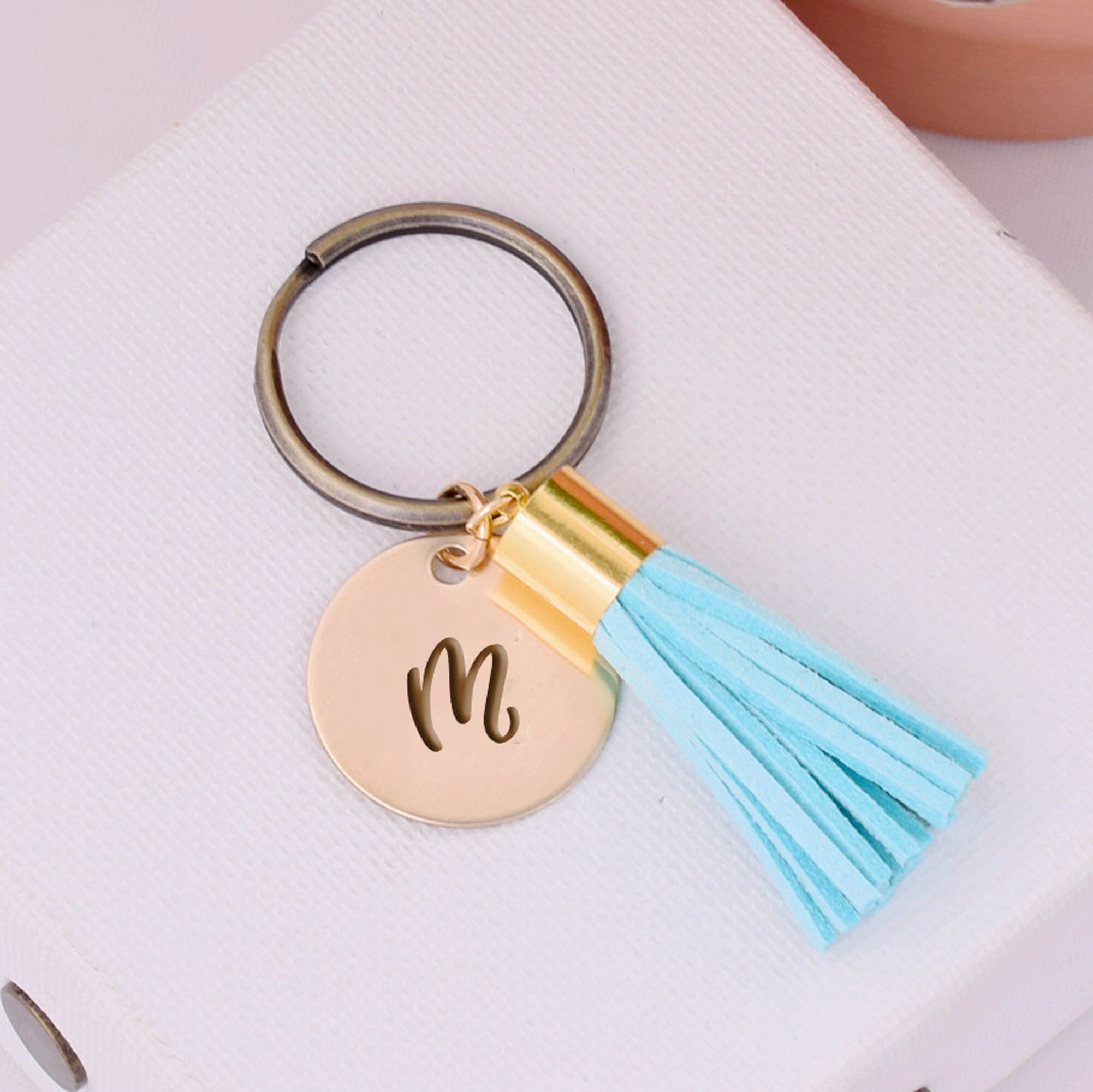 Initial Keychain Gift for Men Custom Letter Keychain Choose | Etsy