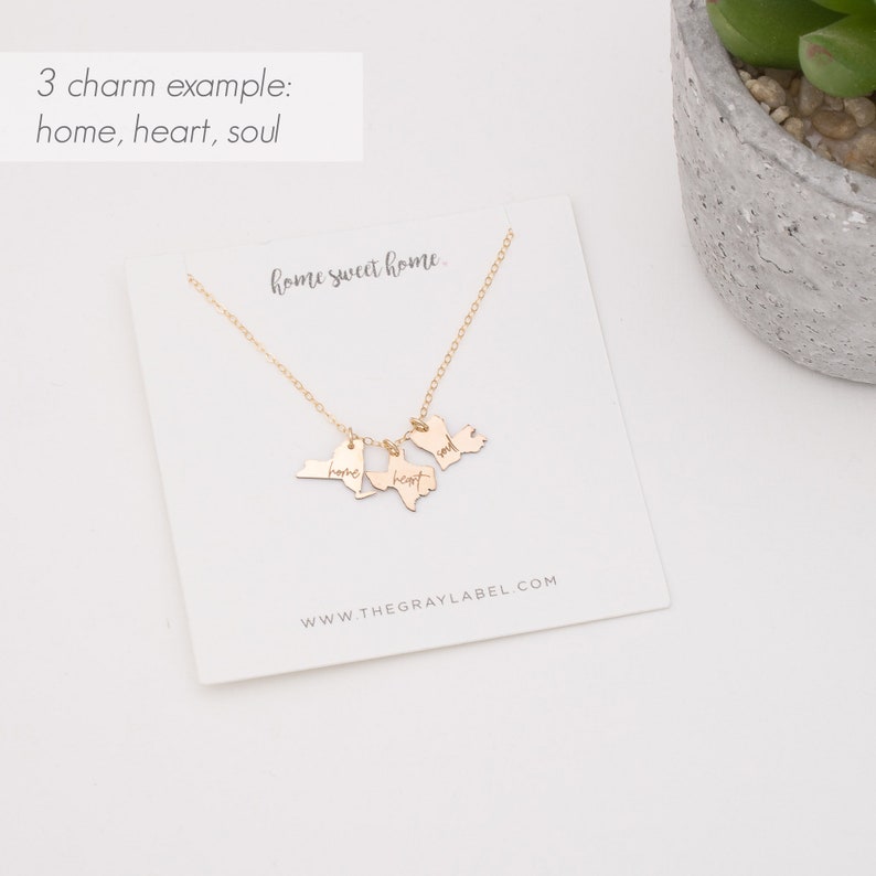 State Charm Necklace Custom State Jewelry Personalize Your - Etsy