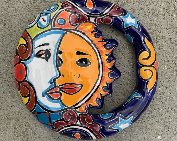 Talavera Sun and Moon Pottery / Eclipse / Sun / Moon - Etsy