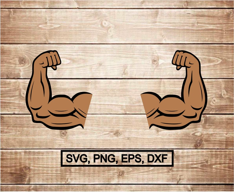 Two Bicep Bodybuilding Dumbbell Muscles Cut File Bicep Svg Etsy