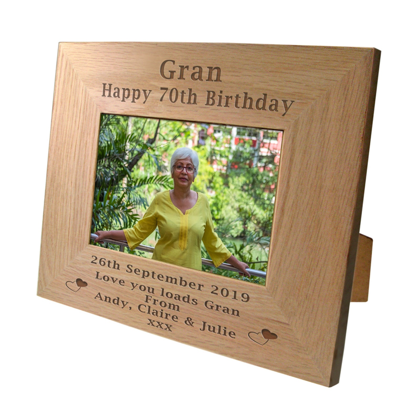 Engraved Lady's 70th Birthday Oak Photo Frame Mum's - Etsy