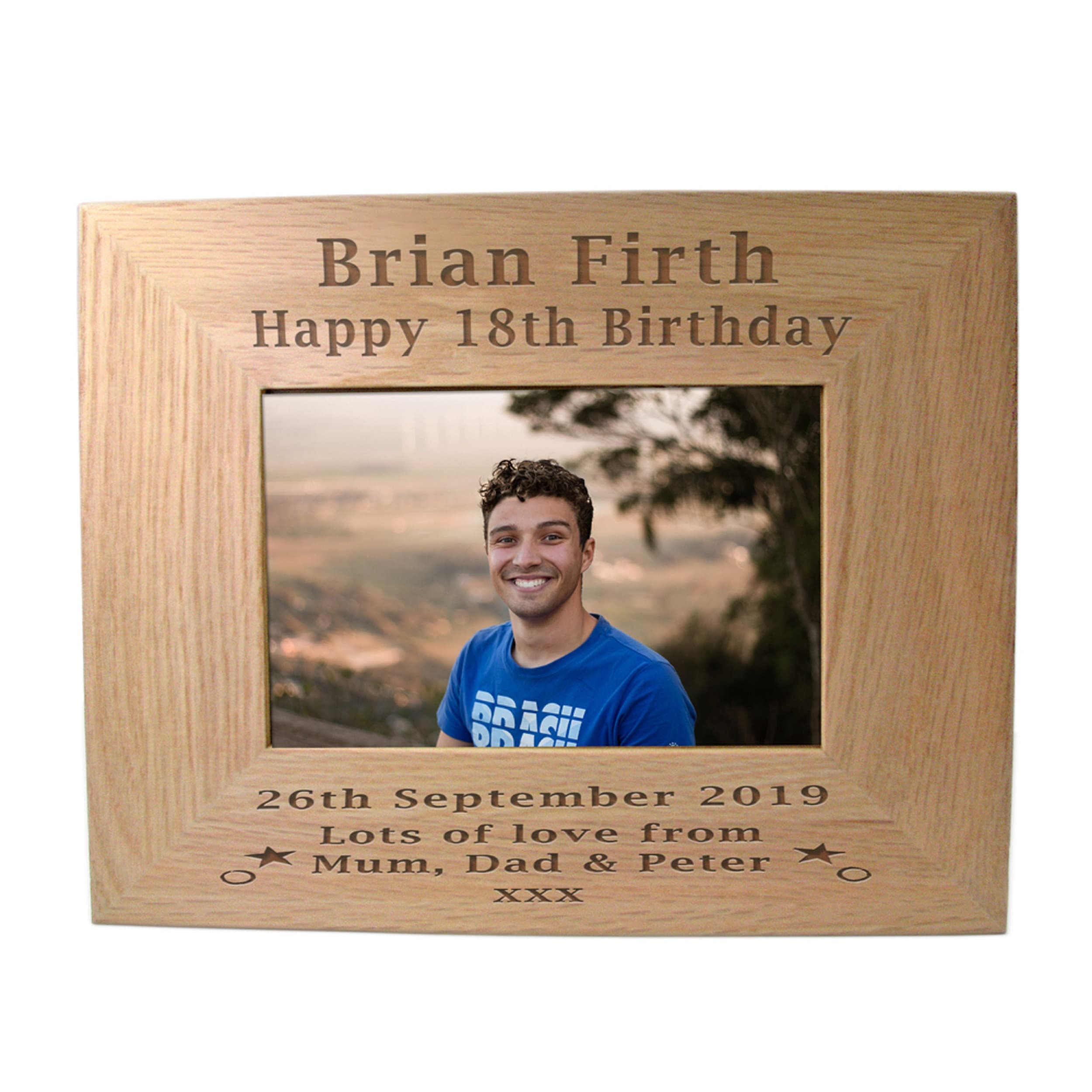 Engraved Mens 18th Birthday Oak Photo Frame Son's - Etsy