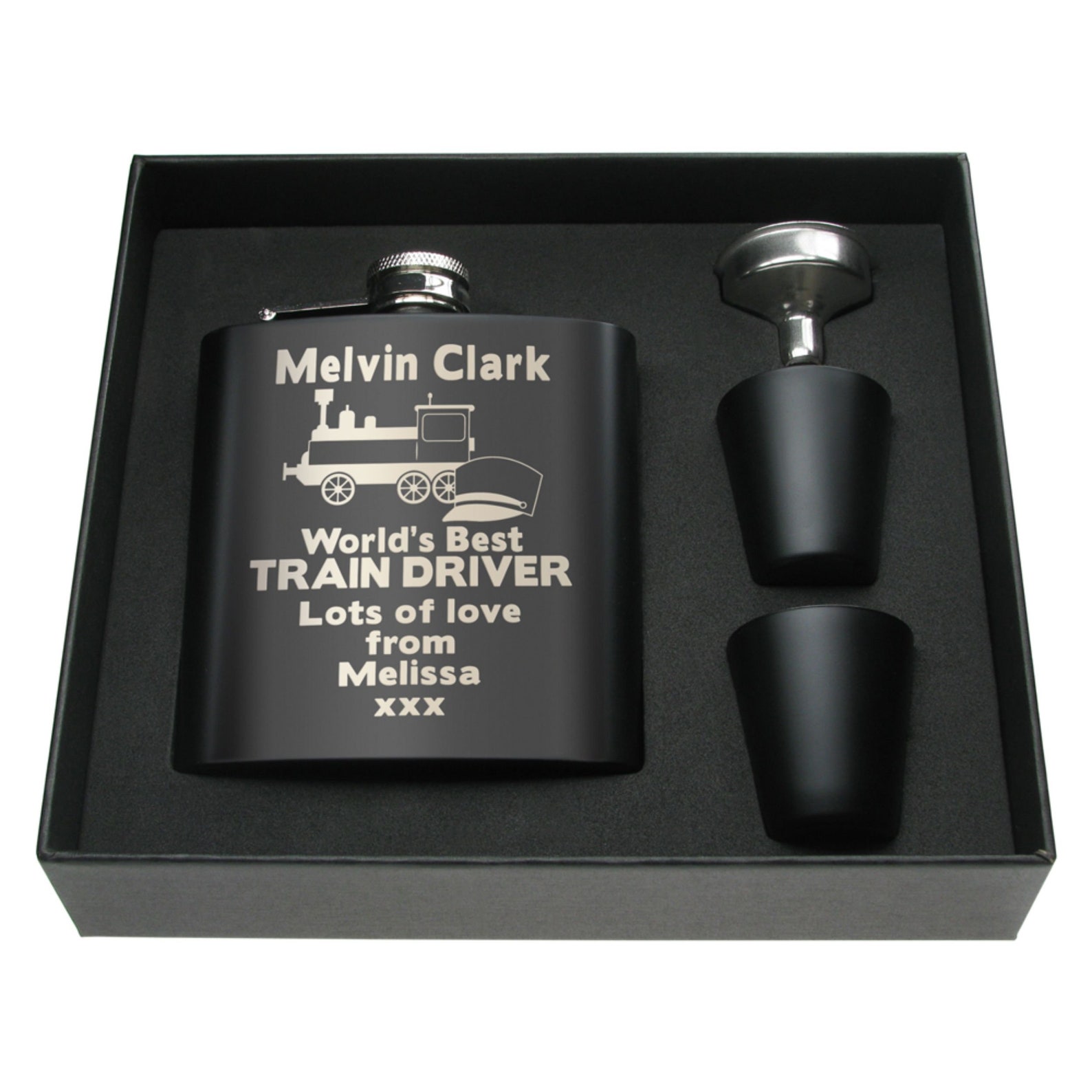 World's Best Male Train Driver Personalised Black Hip - Etsy