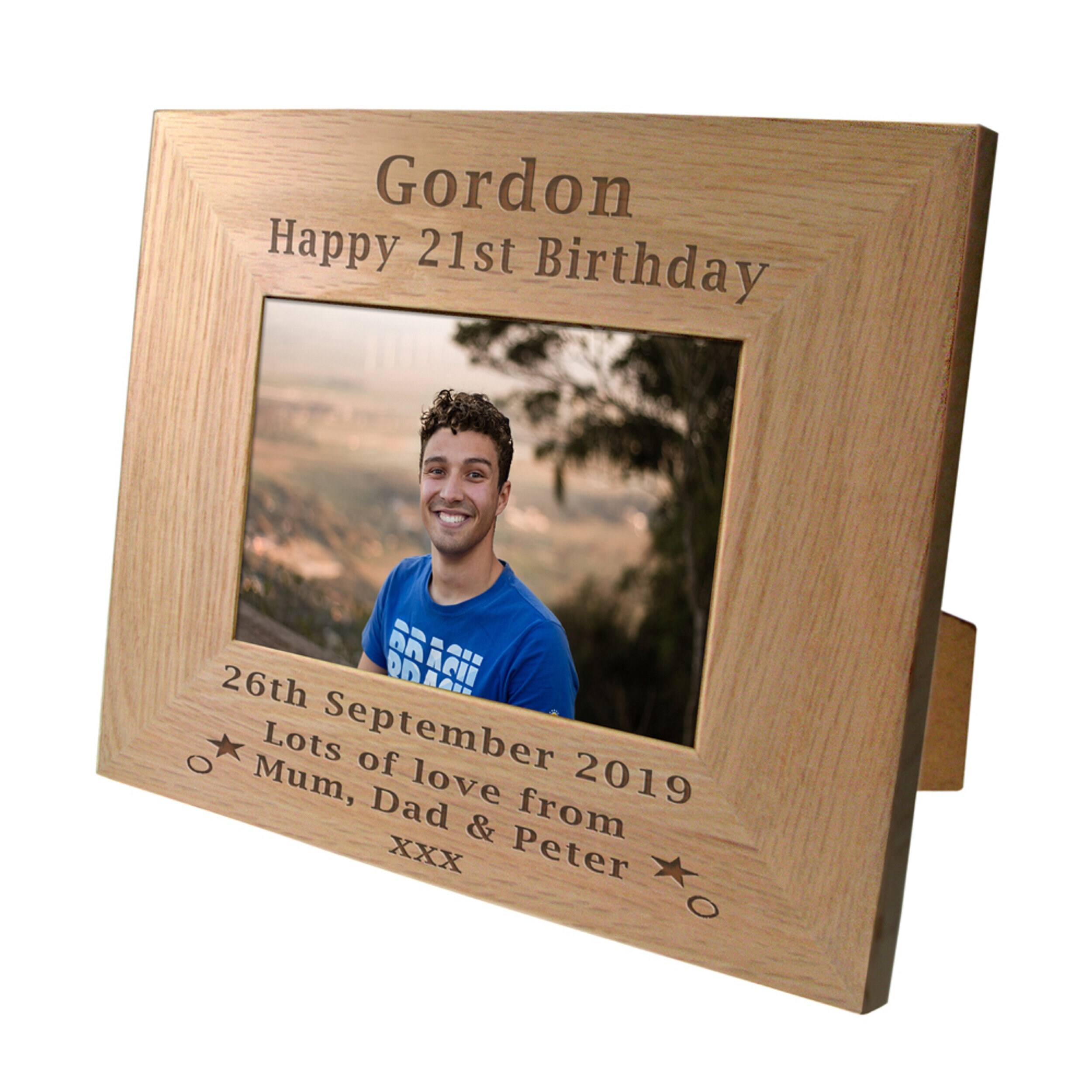 Engraved Mens 21st Birthday Oak Photo Frame Son's Boyfriend's ...