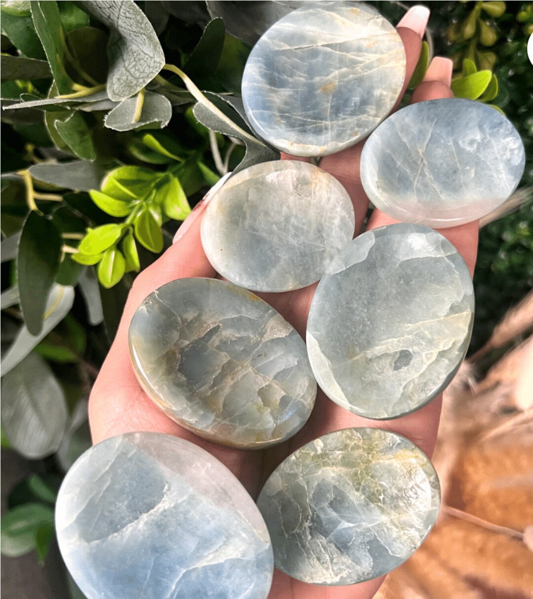 Aquamarine Worry Stone Courage Growth Alignment Flow Fidget Rock ...