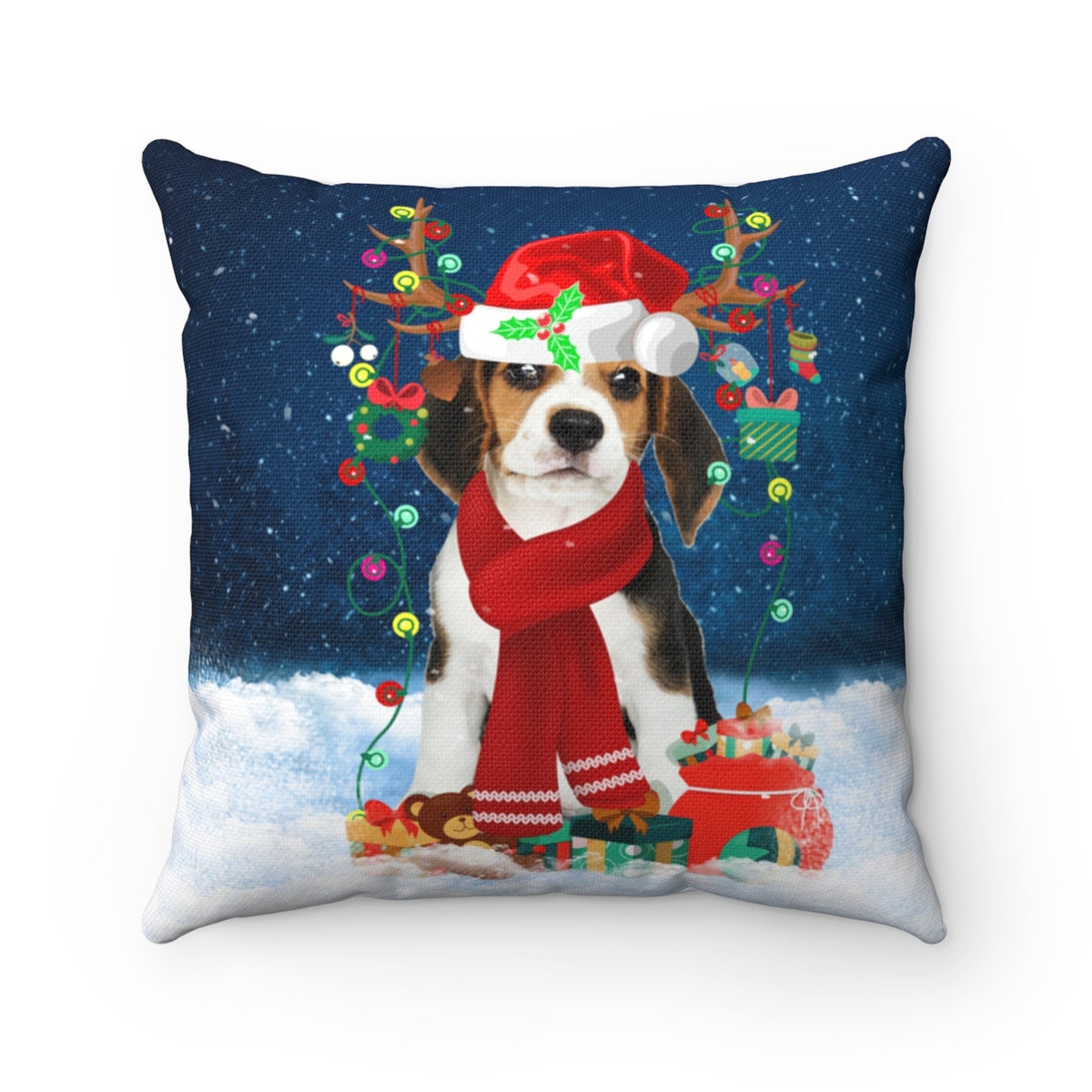Beagle Christmas Pillow Beagle Lovers Christmas Gift - Etsy