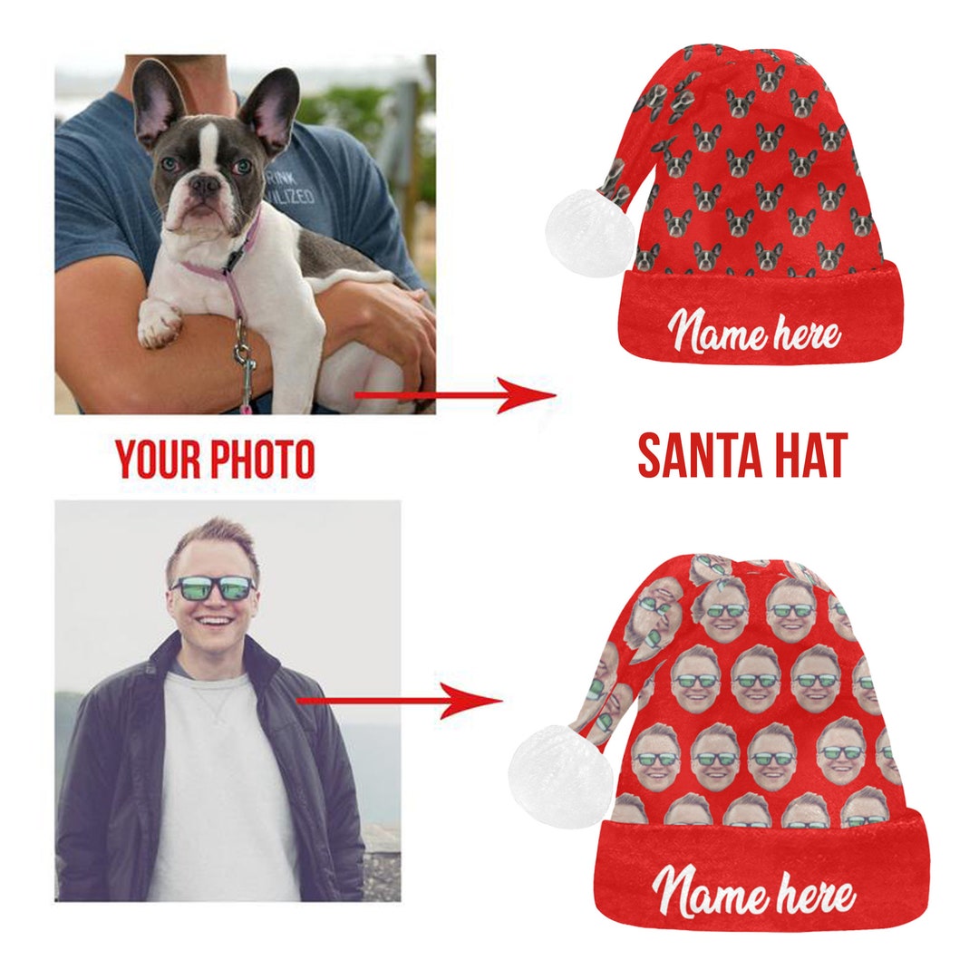 Faces Santa Hat Custom Santa Hat Personalized Santa Hat - Etsy