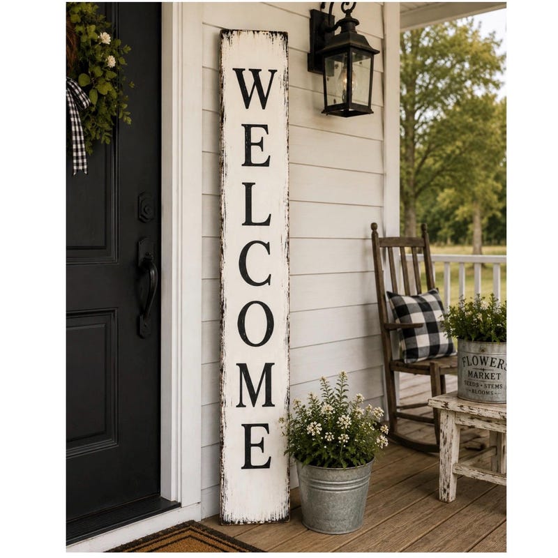 Black Welcome Door Signs - Etsy