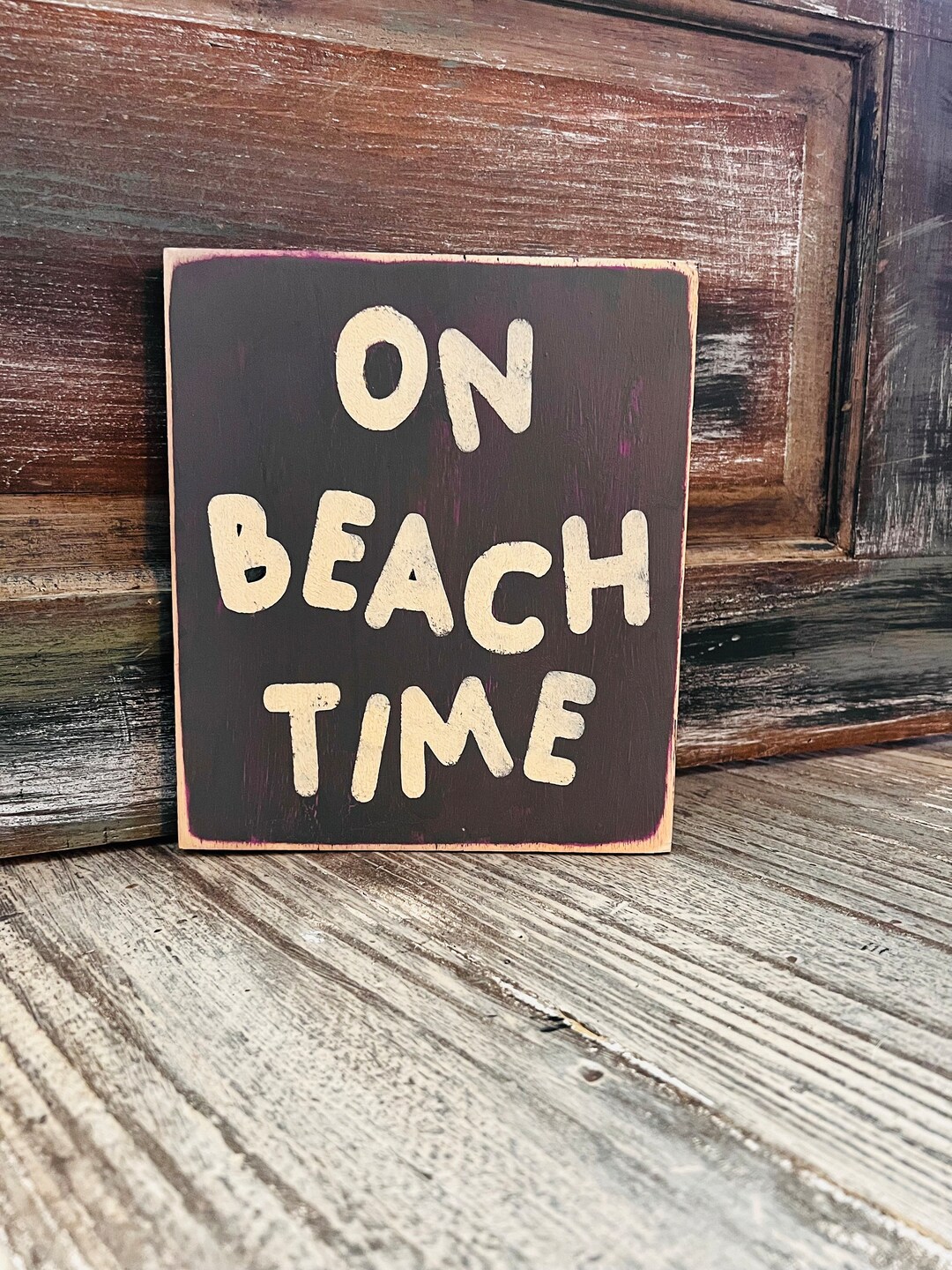 On Beach Time Rustic Wood Sign Variety of Sizes and Colors/signs With ...