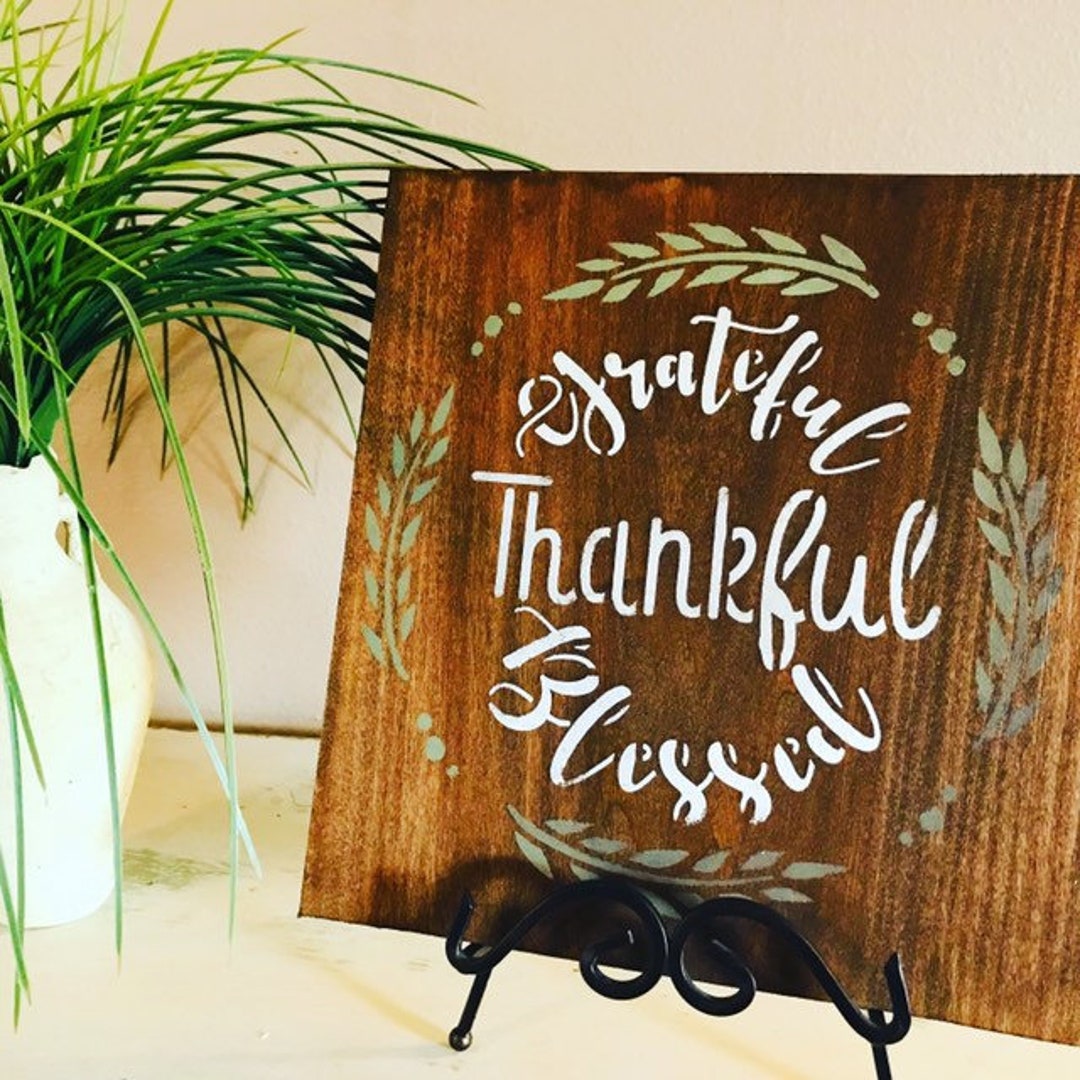 Grateful Thankful Blessed Rustic Farmhouse Signs - Etsy
