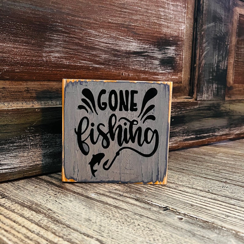 Gone Fishing Wooden Sign - Etsy