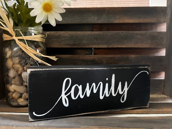 Family Rustic Block Style Sign/ Signs With Sayings/ House - Etsy