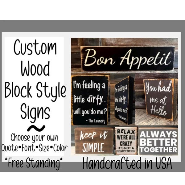 Wood Block Sayings - Etsy