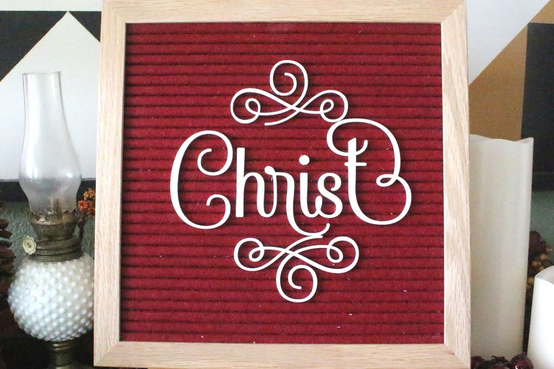 Christmas "christ" in Cursive Font for Letterboards and Felt Boards ...