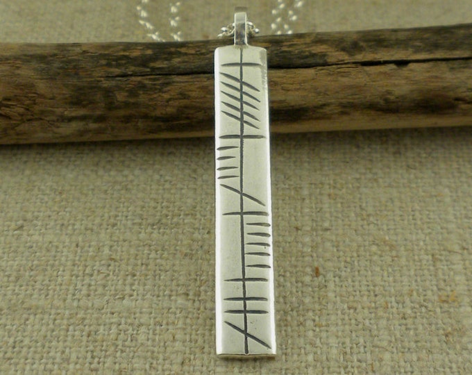 Sterling Silver Mo Anam Cara (my Soul Mate) in Ogham Pendant on an 18 ...