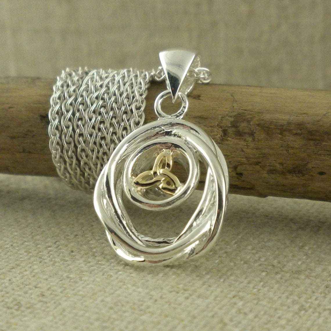 Small Sterling Silver .925 Celtic Cradle of Life With 10K - Etsy