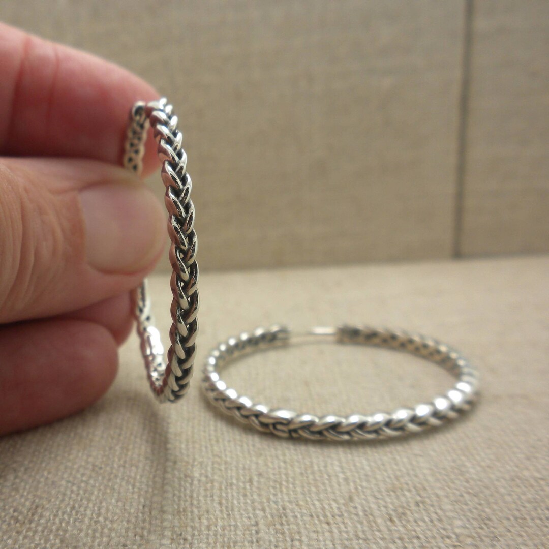 Large Sterling Silver Celtic Knot Hoop Earrings by Keith Jack - Etsy