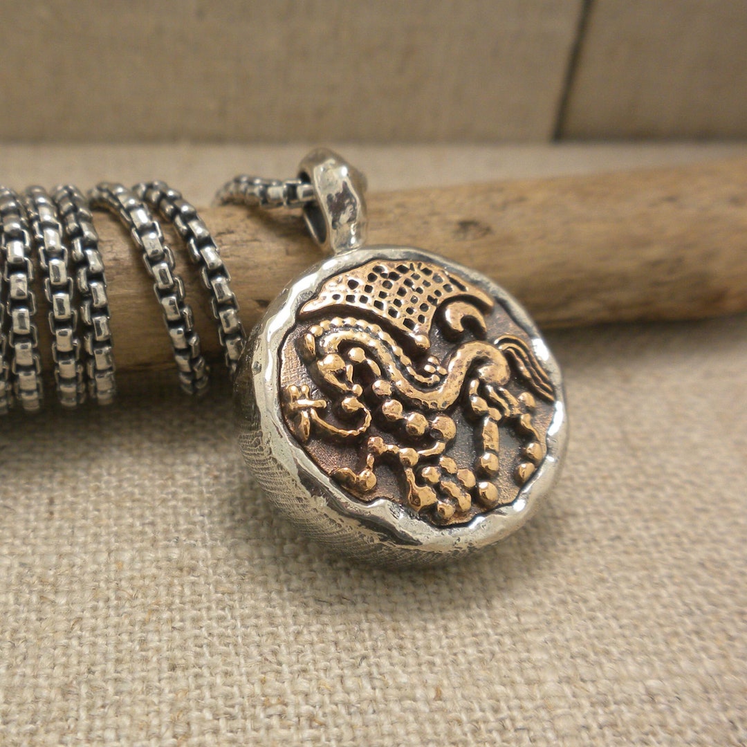 Ancient Celtic Coin Pendant Sterling Silver & Bronze Jewelry PETRICHOR ...