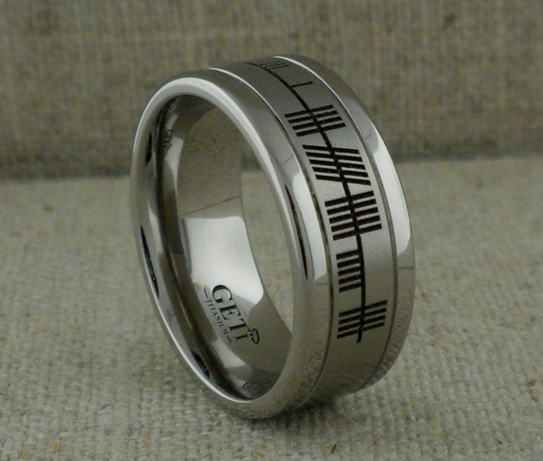 Custom Titanium Celtic Ogham Wedding Ring, Personalized Band - Etsy