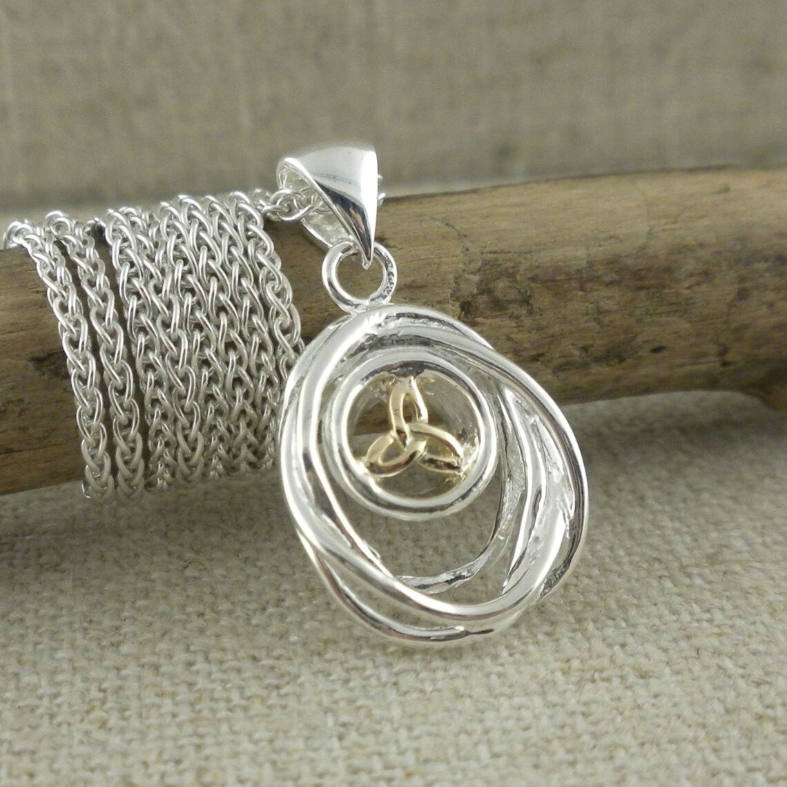 Small Sterling Silver .925 Celtic Cradle of Life With 10K - Etsy